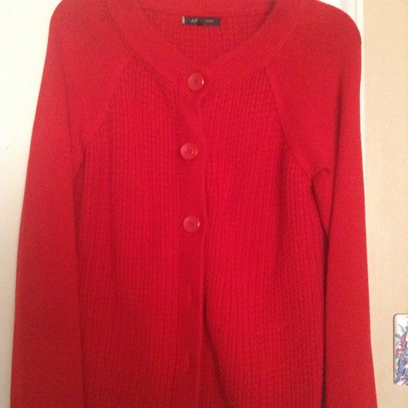 Sweaters | Anneklein Red Button Up Sweater L | Poshmark